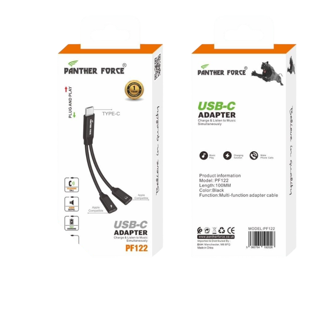 PF122 - Panther Force USB-C Adapter - Fast Charging & High-Speed Data ...